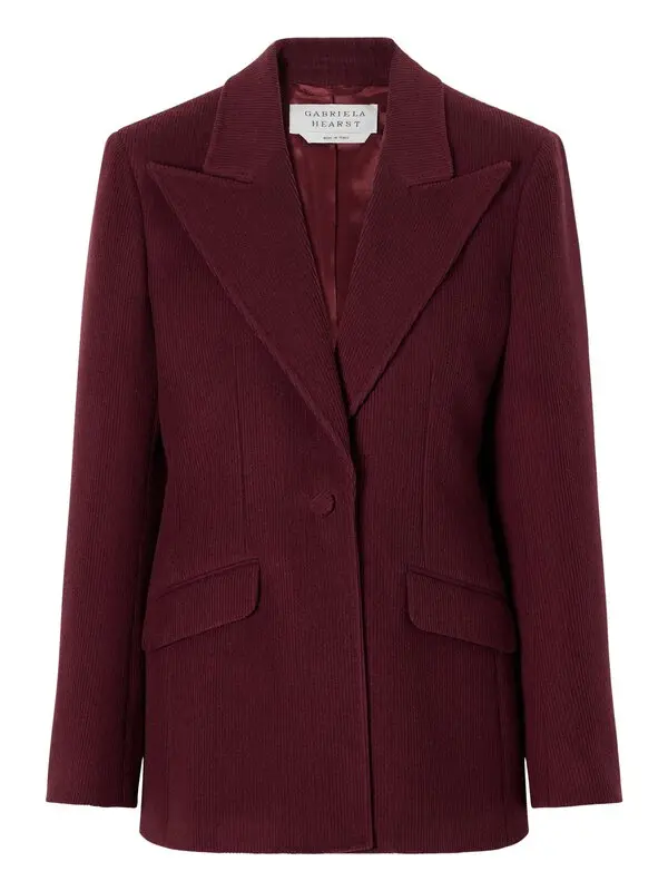 Gabriela Hearst Leiva Cashmere And Wool-blend Blazer - Plum