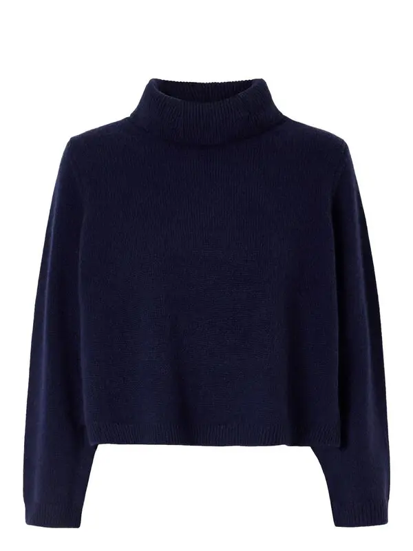 Arch4 Harwood Cropped Cashmere Turtleneck Sweater - Blue