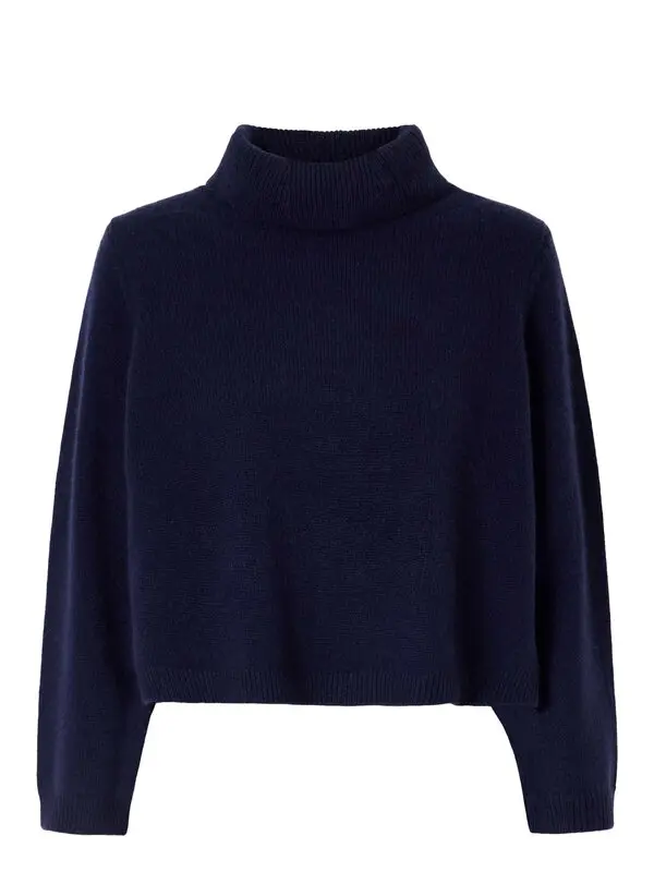 Arch4 Harwood Cropped Cashmere Turtleneck Sweater - Navy