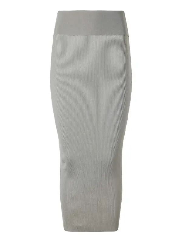 Stella McCartney Metallic Crepe Maxi Skirt - Silver