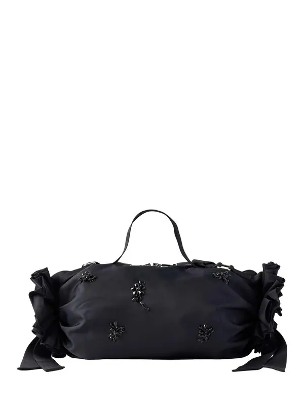 Simone Rocha Double Ribbon Rosette Crystal-embellished Satin Shoulder Bag - Multi