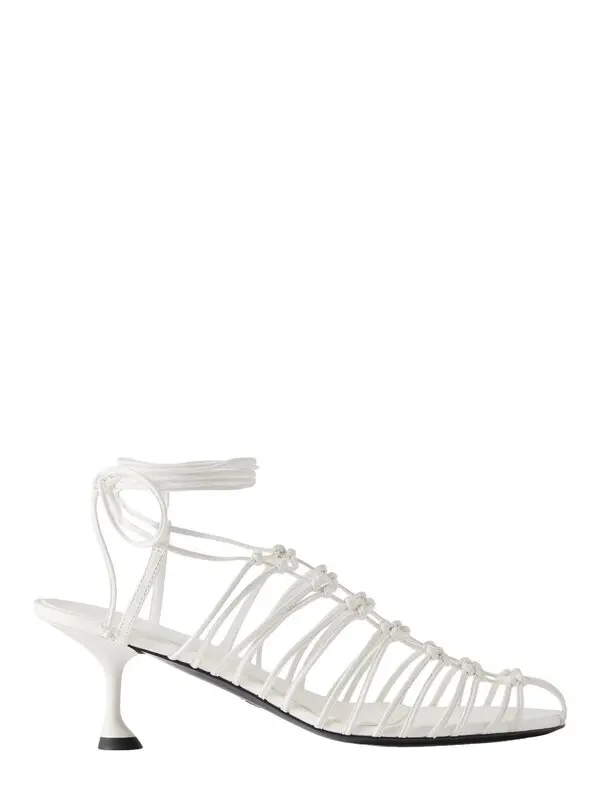 Proenza Schouler Tee Knot Leather Slingback Sandals - Neutrals