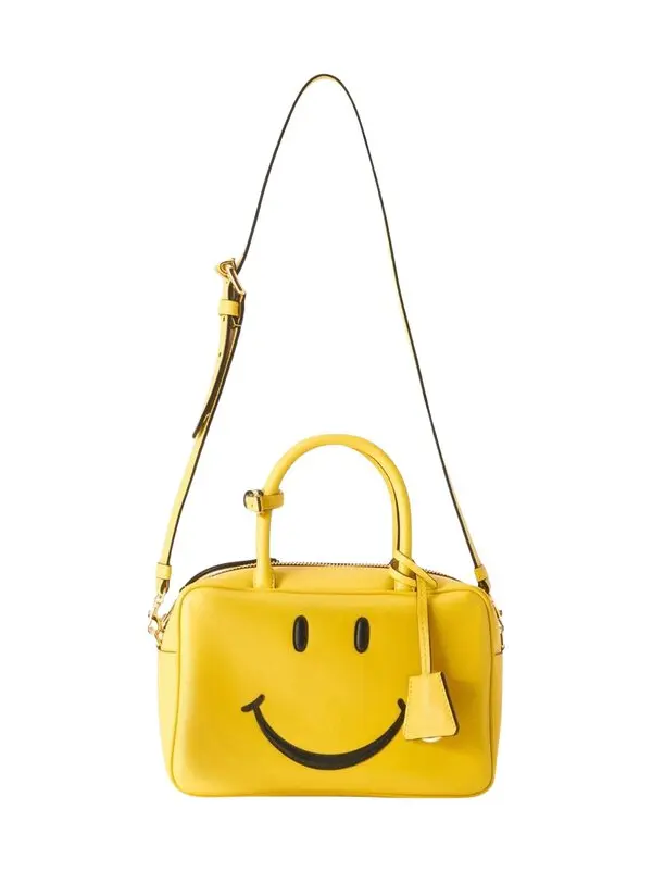 Moschino Structured Shoulder Bag Smile - Yellow