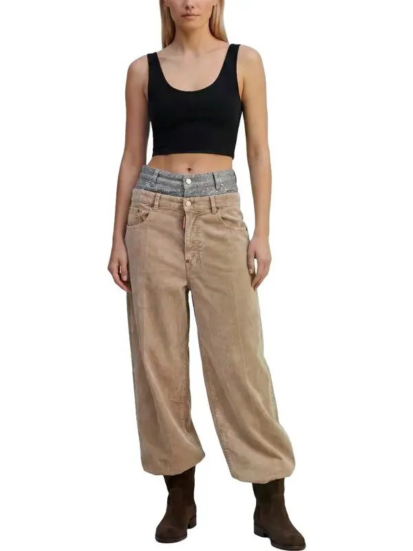 Dsquared2 Twin Pack Layered Corduroy Trousers - Neutrals