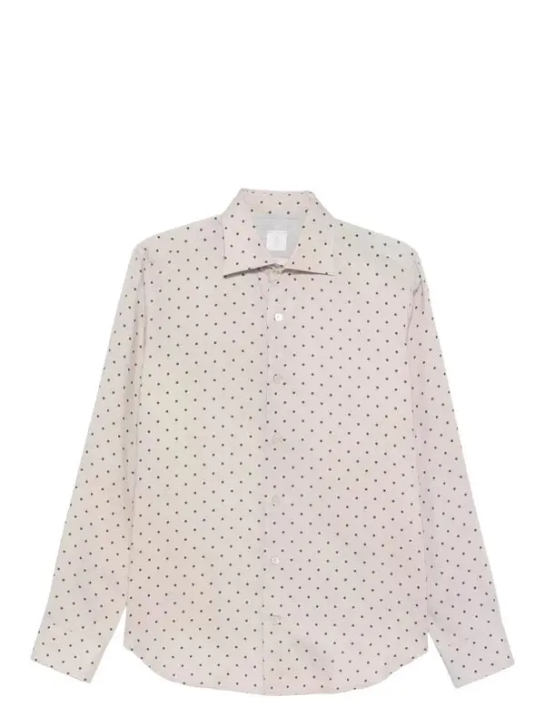 Eleventy Polka-dot Long-sleeve Shirt - Neutrals