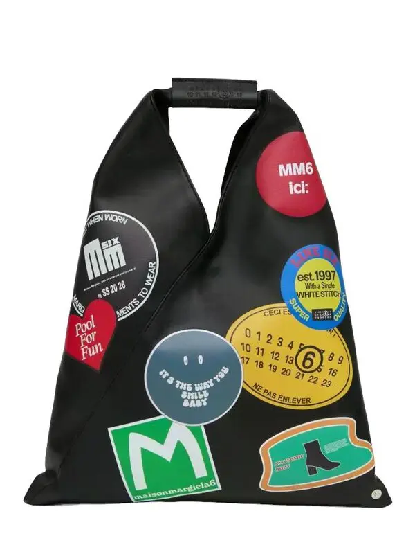 MAISON MARGIELA Japanese Sticker-print Tote Bag - Black
