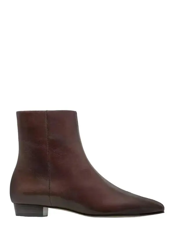 Bernardo Rema Central-seam Leather Ankle Boots - Brown