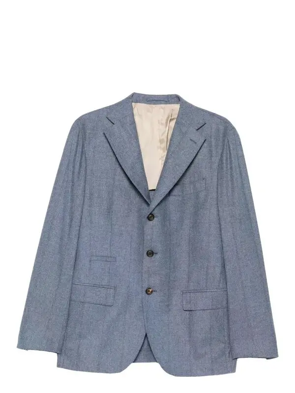 Eleventy Pinstriped Notched-lapel Jacket - Blue