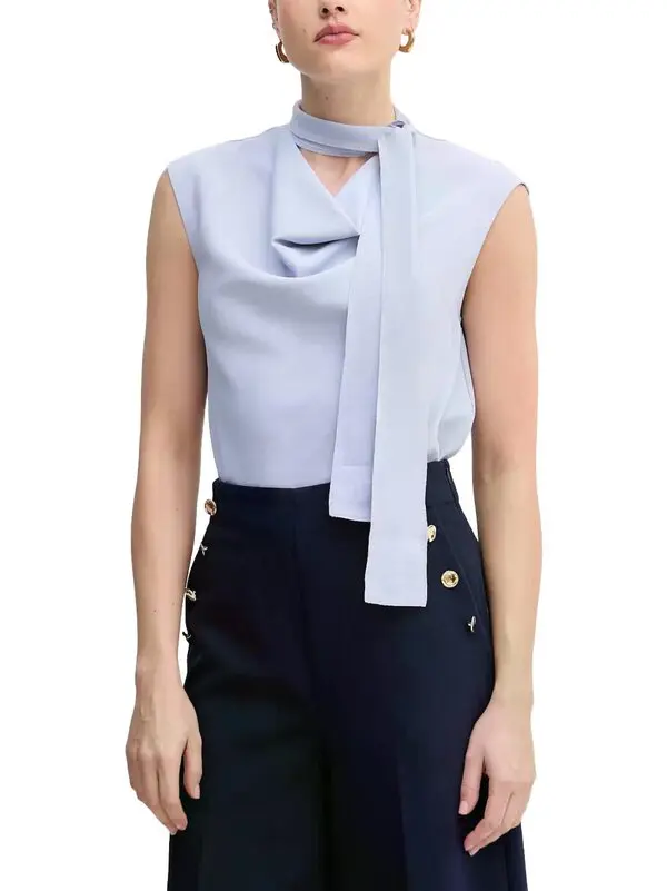 Sisley Cowl-neck Scarf Top - Blue