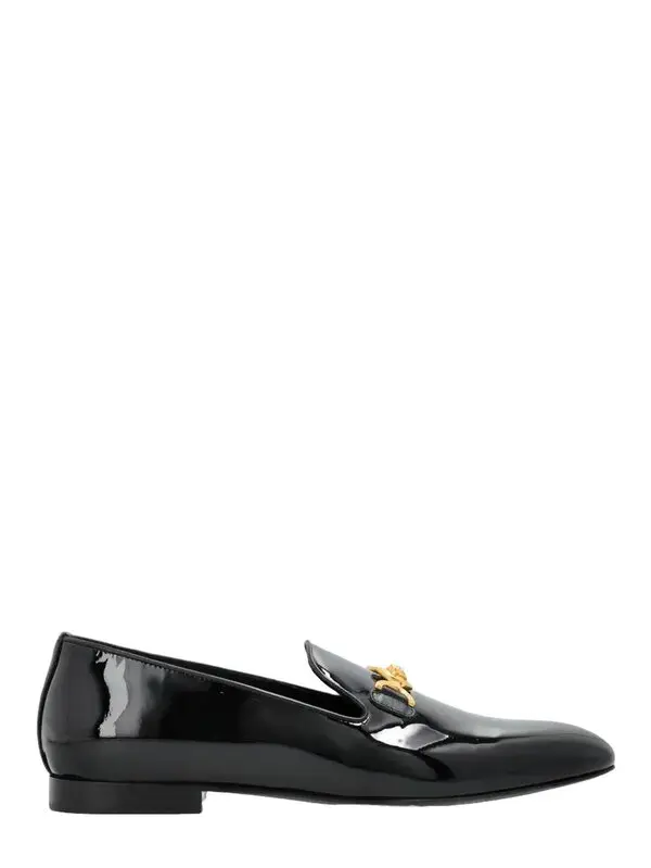 Versace Gala Patent Slippers - Black