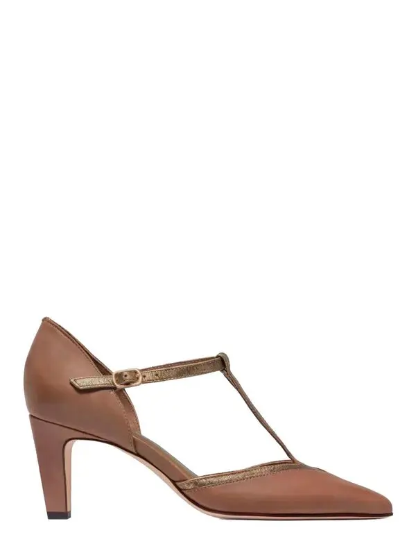 Bernardo Gianna T-bar Pointed-toe Pumps - Brown