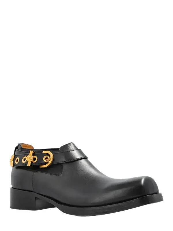 Versace Orlando Leather Chelsea Boots - Black