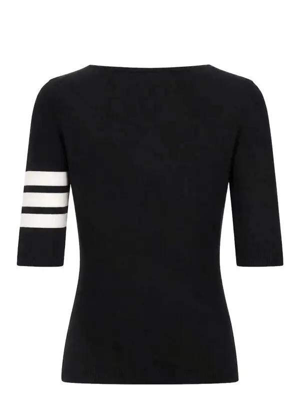 LA ROSE Stripe-detail Merino-wool Sweater - Black