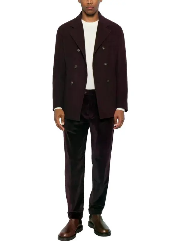 Eleventy Double-breasted Wool Coat - Red