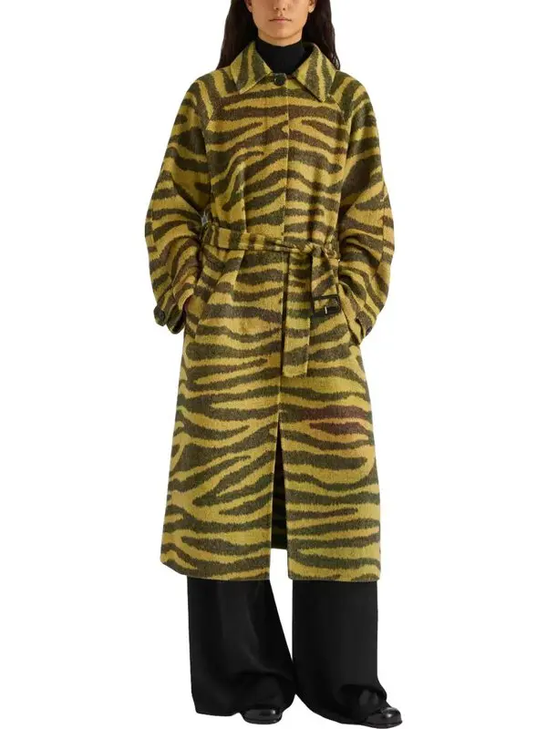 Proenza Schouler White Label Juliette Zebra-jacquard Coat - Yellow