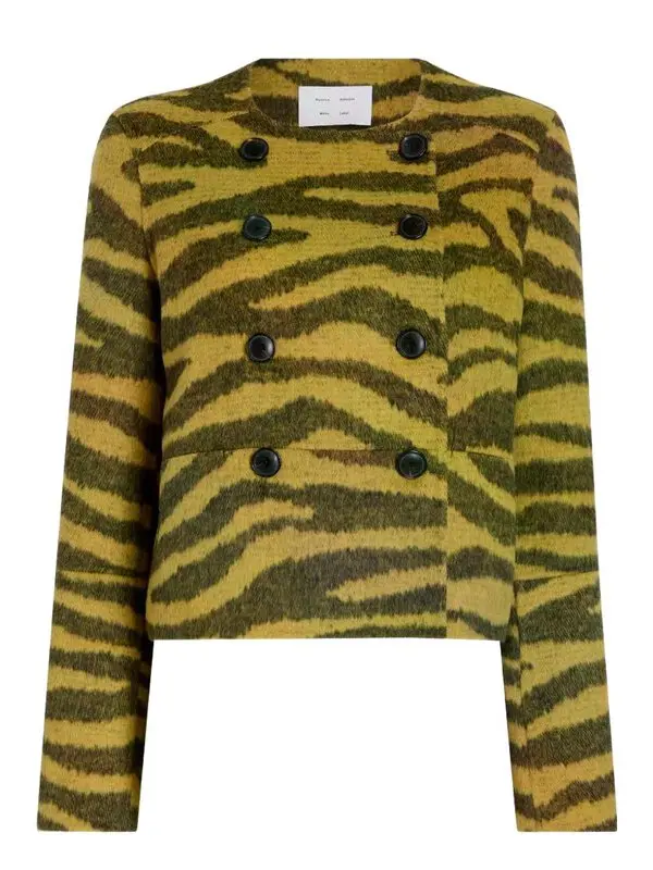 Proenza Schouler White Label Courtney Zebra-jacquard Jacket - Yellow