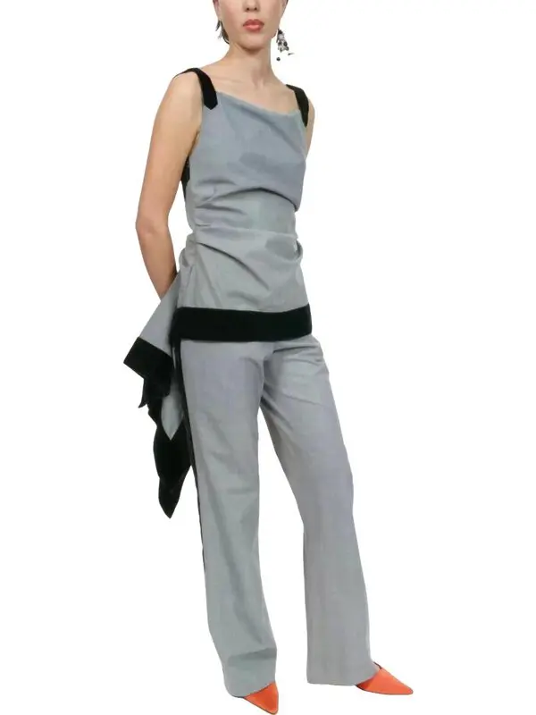 Rosie Assoulin Side Ponytail Wool Top - Grey
