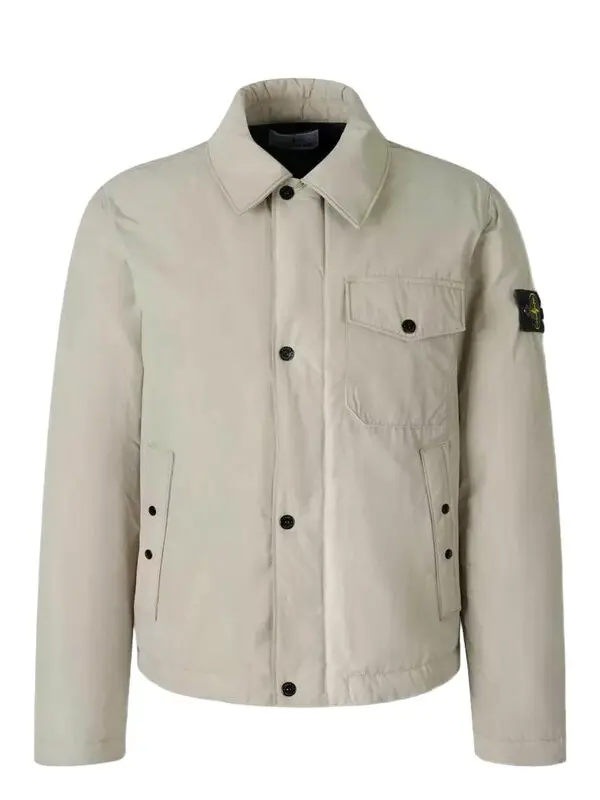 Stone Island 4100022 Micro Reps Down Coach Jacket With Anti-drop - Neutrals