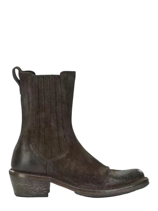 Moma Dallas 50mm Distressed-effect Panelled Ankle Boots - Brown