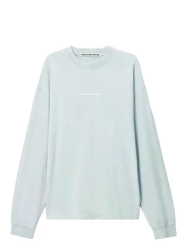 Alexander Wang Long Sleeve T-shirt W/ Logo Print - Blue