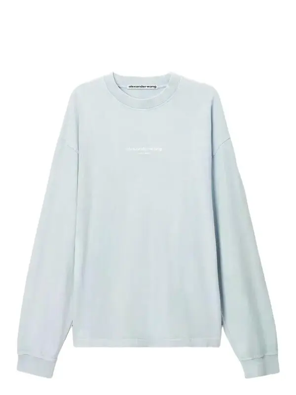 Alexander Wang Long Sleeve T-shirt With Logo Print - Blue