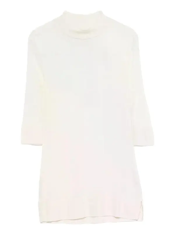 Patrizia Pepe High-neck Elbow-sleeve T-shirt - Neutrals