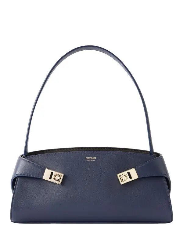 FERRAGAMO Leather Shoulder Bag - Blue