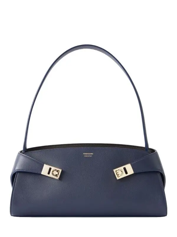FERRAGAMO Leather Shoulder Bag - Blue