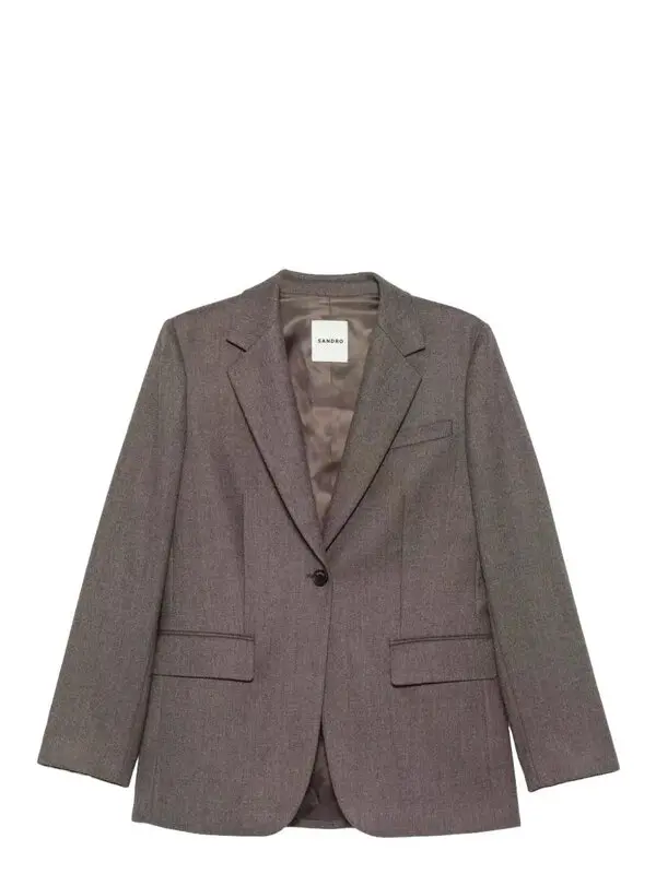 Sandro Notched-lapel Single-breasted Blazer - Brown