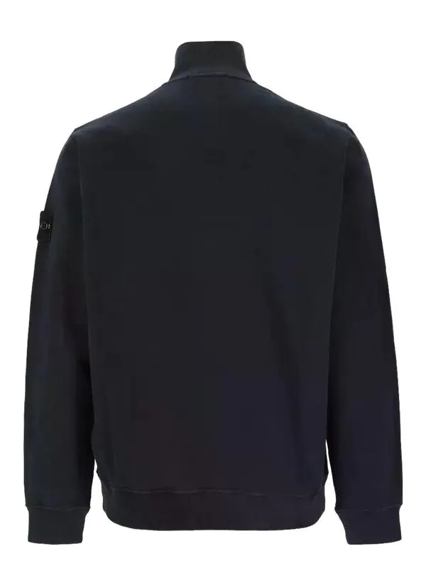 Stone Island 6100066 Brushed Organic Cotton Fleece Regular-fit Track Jacket With Ribbed Inserts - Blue