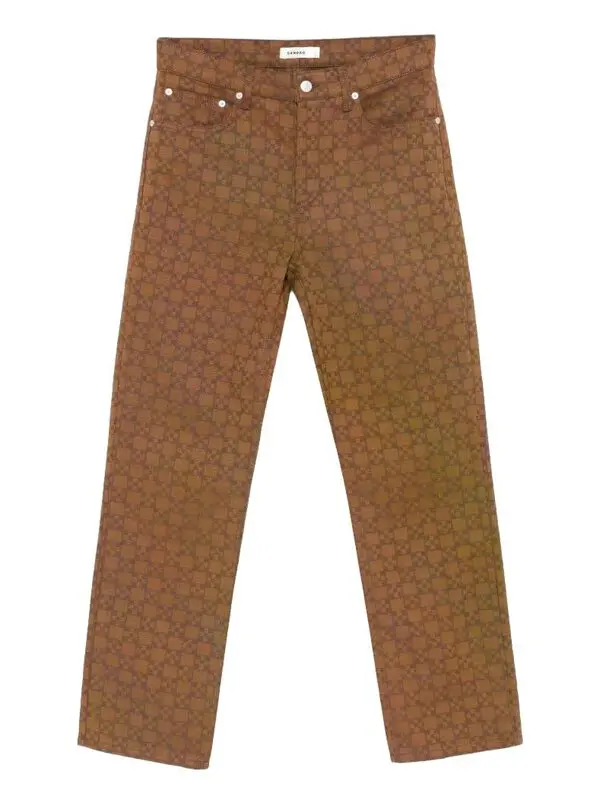 Sandro Monogram-pattern Jeans - Brown