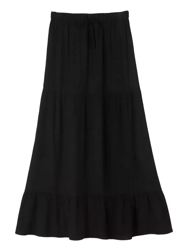 JAMES PERSE Tiered Maxi Skirt - Black