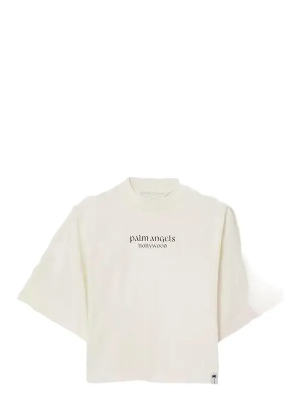 Palm Angels Logo-print Boxy T-shirt - Neutrals
