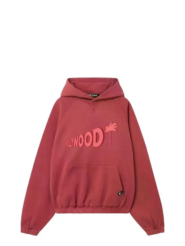 Palm Angels Sunset Blvd Logo-print Hoodie - Red