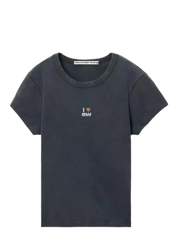 Alexander Wang Graphic-print Fitted T-shirt - Grey