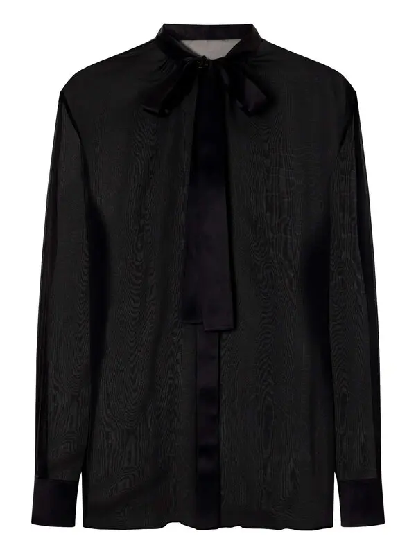 Dolce & Gabbana Bow-detailed Silk-chiffon Blouse - Black