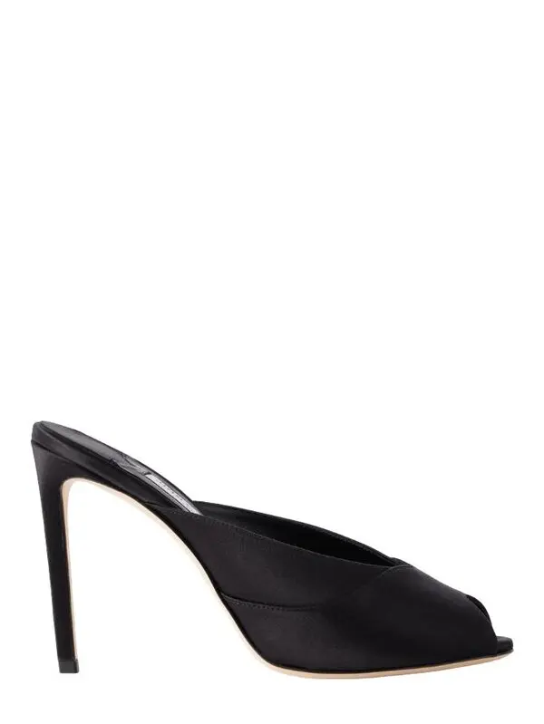 JIMMY CHOO Brigitte 100 Satin Mules - Black