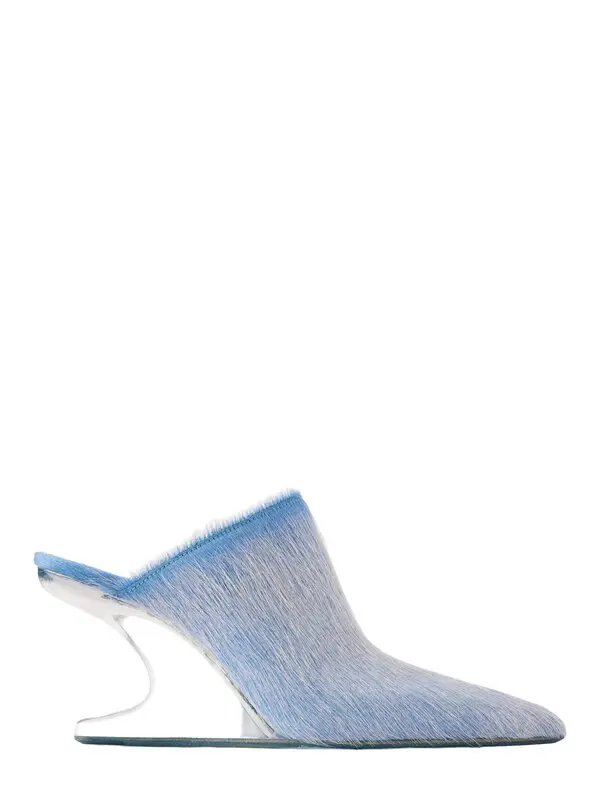 Rick Owens Cantilever Calf Hair Pumps - Blue