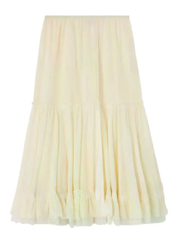 GANNI Skirt In White Nylon - Neutrals