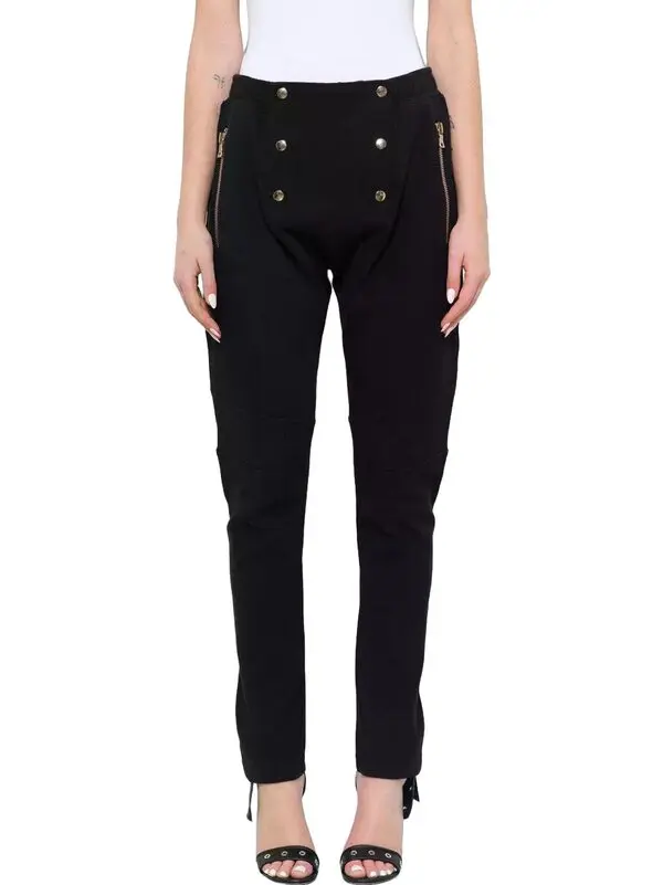 Balmain Button-detail Jersey Trousers - Black