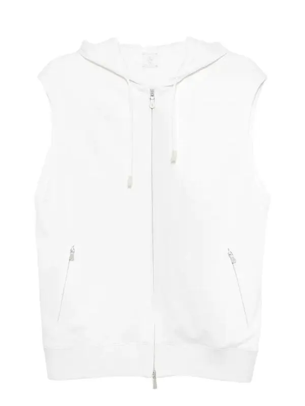 Eleventy Sleeveless Zip-up Hoodie - Neutrals