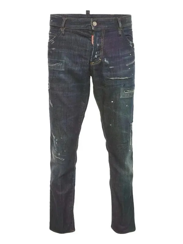 Dsquared2 Distressed Straight-fit Jeans - Blue