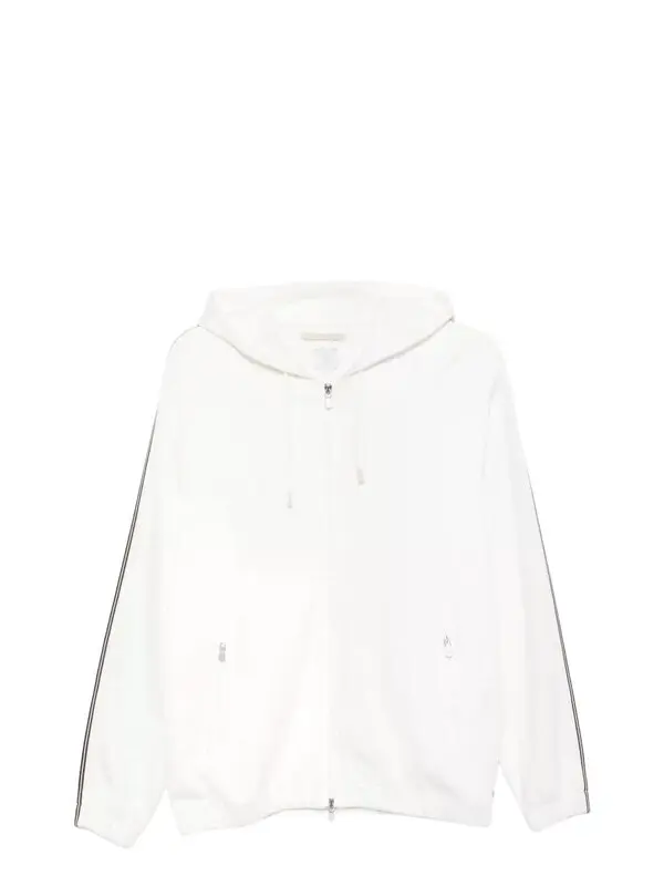 Eleventy Side-stripe Hoodie - Neutrals