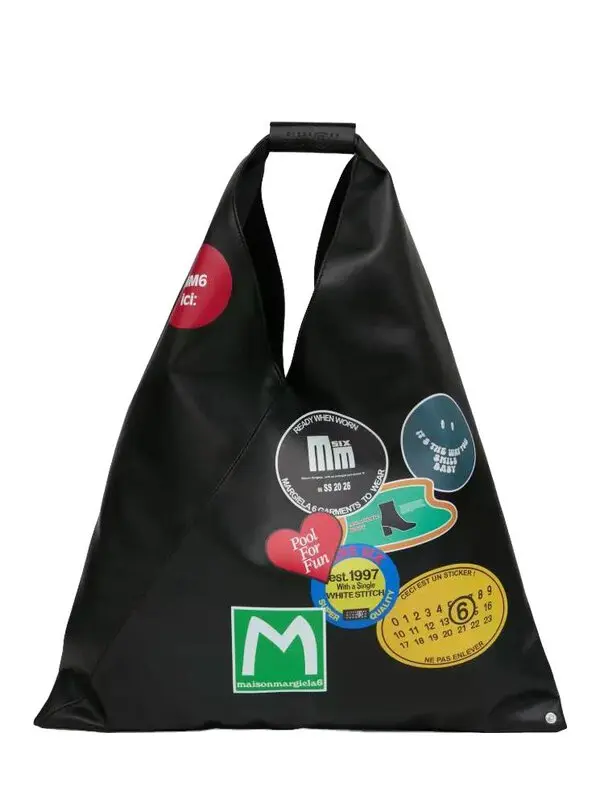 MAISON MARGIELA Japanese Sticker-print Tote Bag - Black