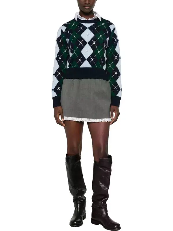 Maje Crystal-embellished Sweater - Blue