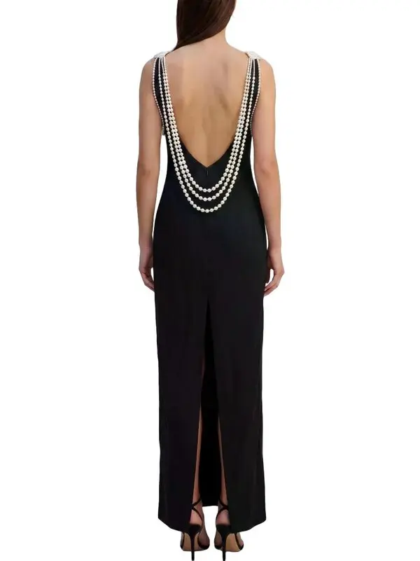 Dsquared2 Faux-pearl Embellished Backless Dress - Black