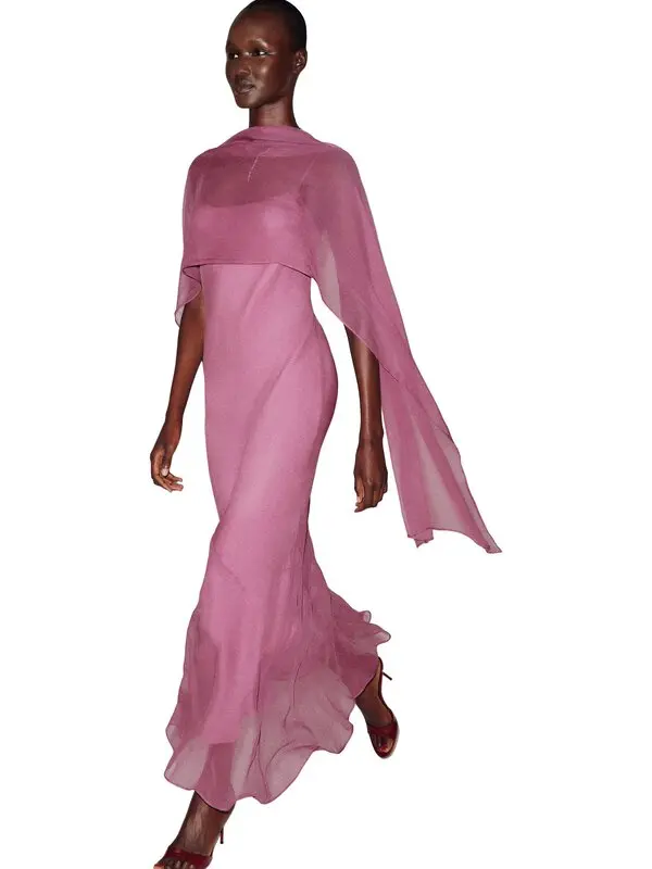 REFORMATION Rida Silk Chiffon Dress - Purple