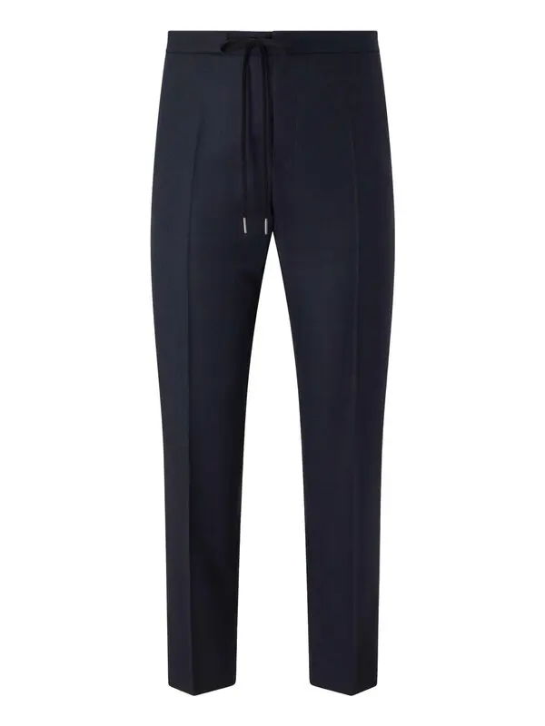 MAISON MARGIELA Straight-leg Virgin Wool Drawstring Trousers - Blue