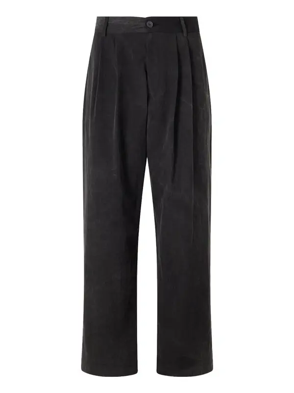 AGOLDE Slater Straight-leg Cotton-moleskin Trousers - Black