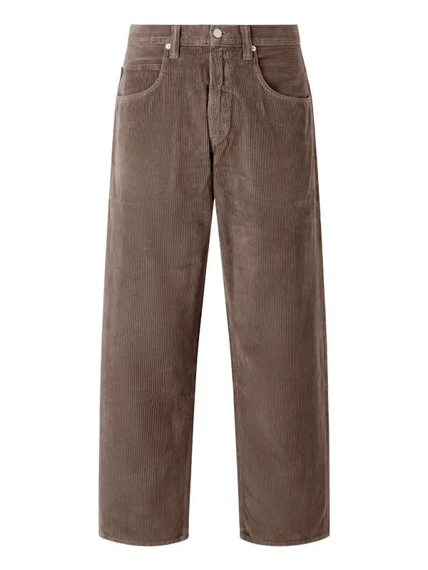 AGOLDE Fusion Straight-leg Cotton-corduroy Trousers - Brown